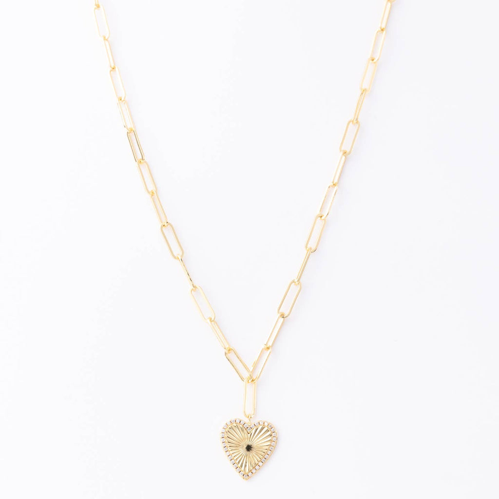 Hadley Heart Charm Necklace • Gold – Tonya's Treasures Inc.
