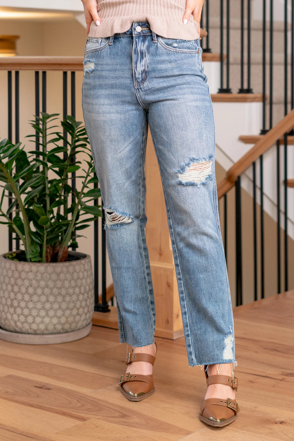 HW Rigid Magic Destroy Straight Leg Jean • Medium Wash – Tonya's ...