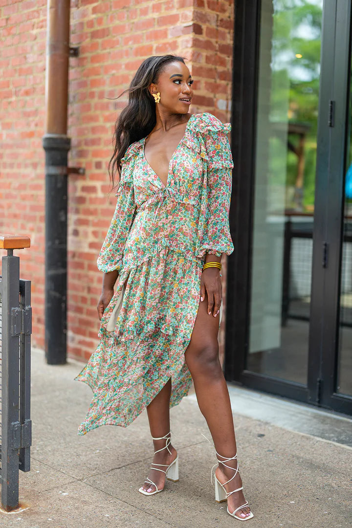 Pia Long Sleeve Maxi Dress • Lush – Tonya's Treasures Inc.