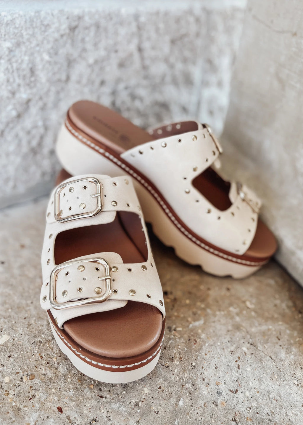 Surf Stud Wedge • Tan – Tonya's Treasures Inc.